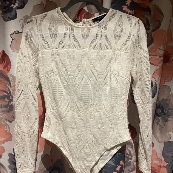 Tops | Shear Design Bodysuit | Poshmark